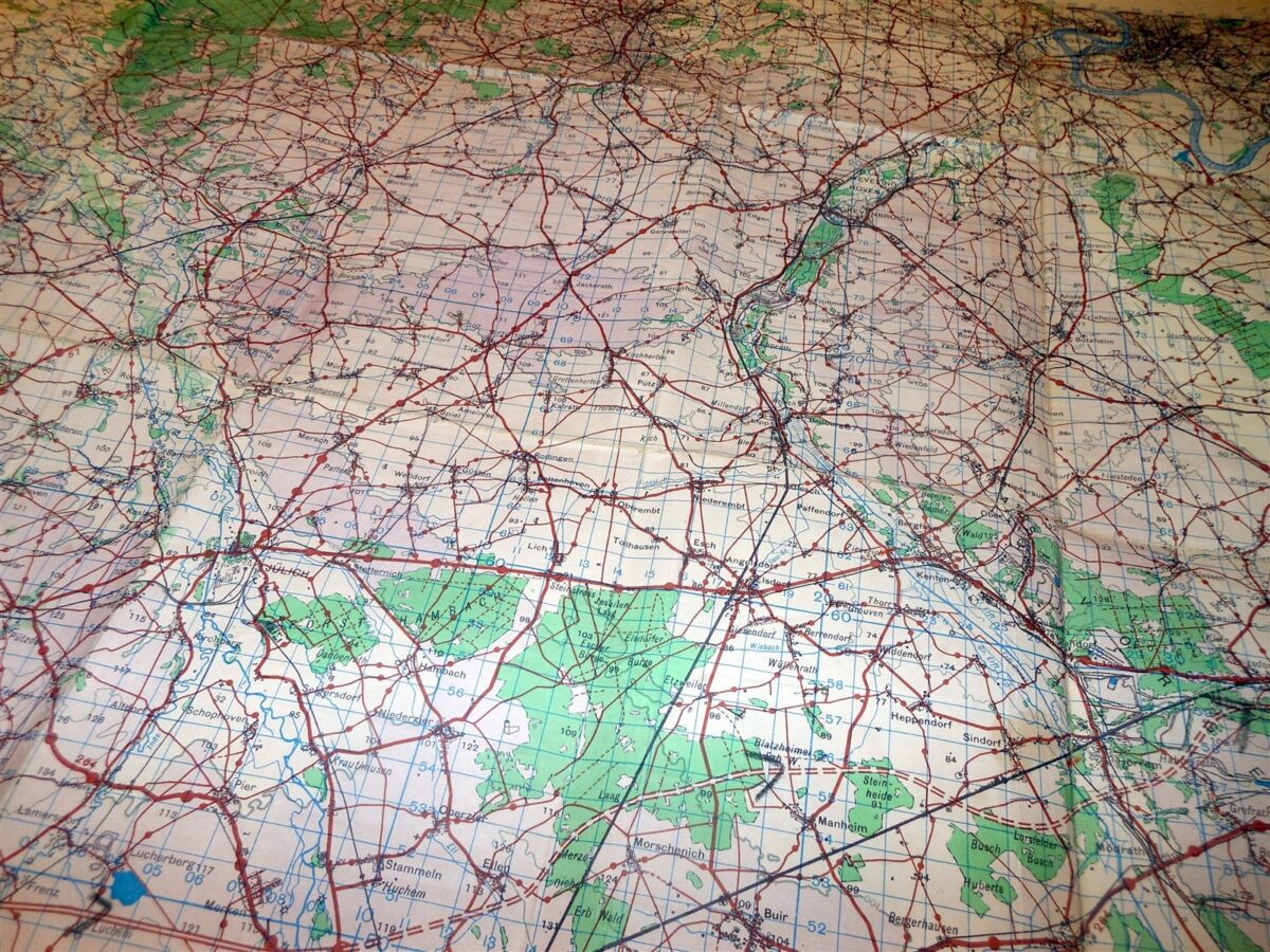 WW2 British War Office Army – 1:100,000 TOPOGRAPHICAL MAP – KOLN – 1944 ...