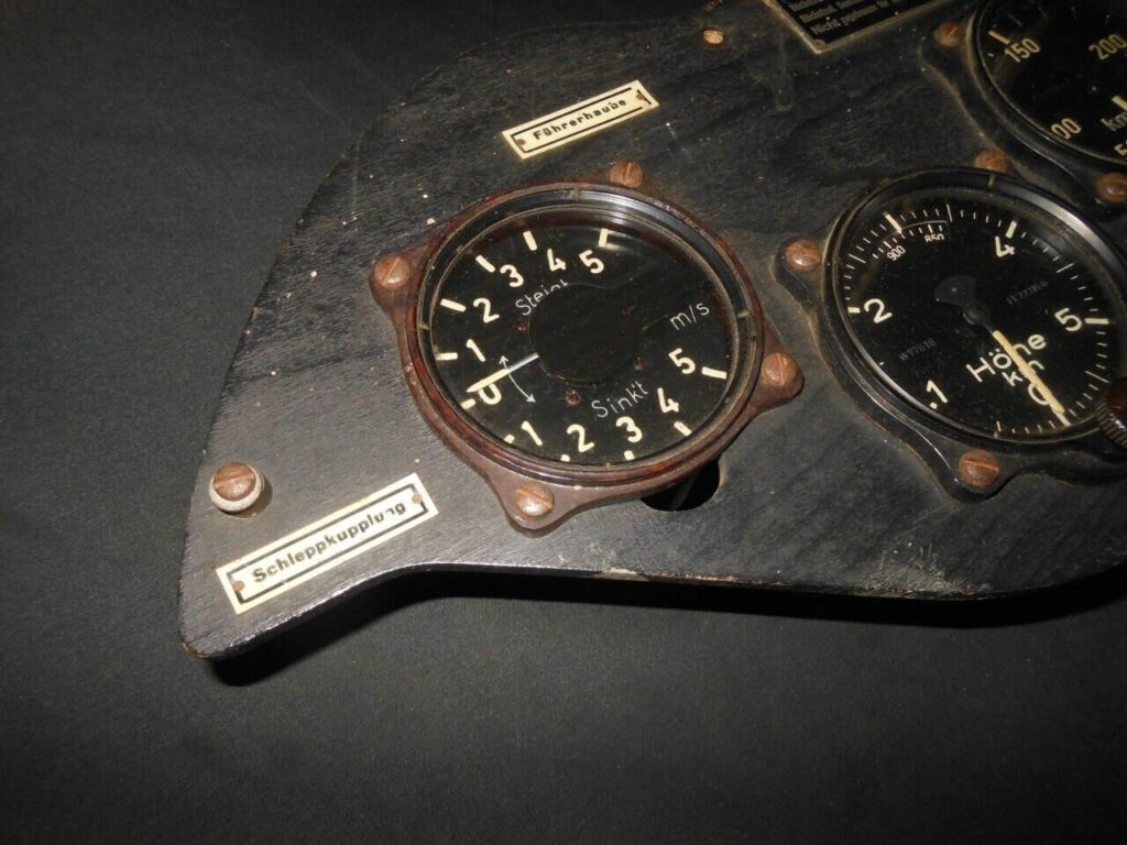 WW2 German Luftwaffe Segelflugzeug – GLIDER INSTRUMENT PANEL – GRUNAU BABY